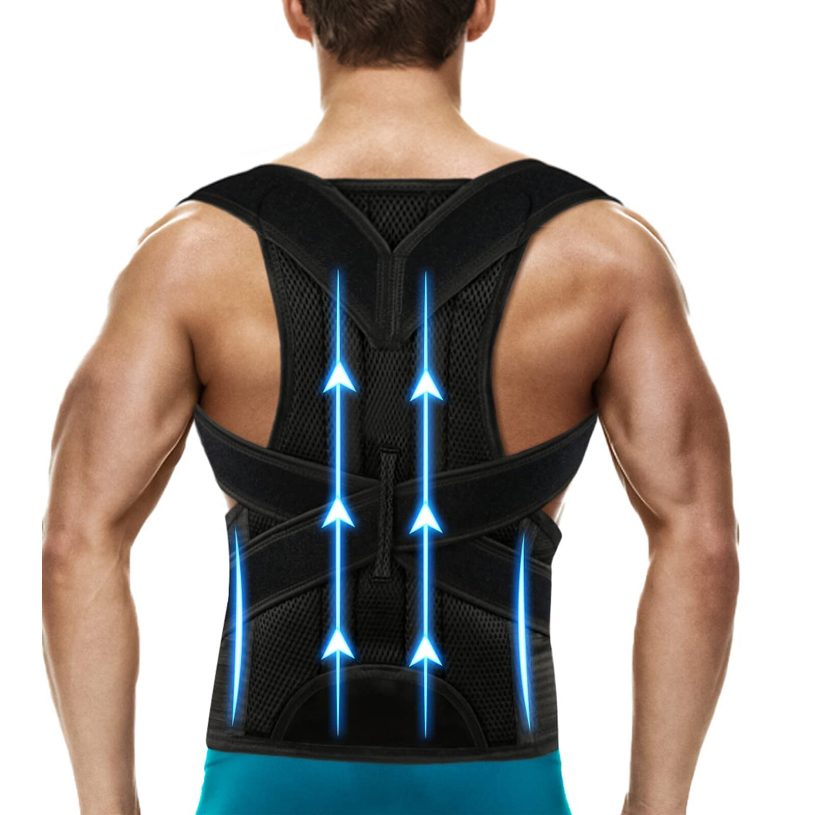 Пояс для спины корректор осанки для женщин и мужчин SPOSAFE Cotton Neoprene Черный Серый размеры S M L XL 2XL 3XL для детей и взрослых корректировка осанки поддержка поясницы снятие боли с позвоночником