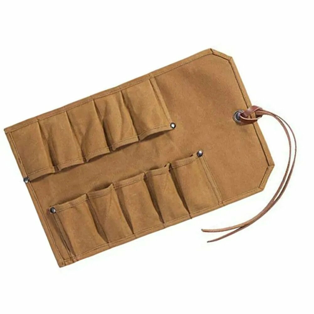 Рулон инструментов Из сверхпрочного вощеного холста, небольшая сумка-футляр для зубил, молотков, стамесок, Карманный аксессуар для хранения