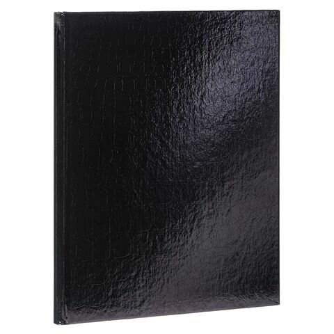 3 шт. Блокнот А5 167х216 мм, 80 л, твёрдый, бумвинил "METALLIC", клетка, блок 5 цв, HATBER, черный, 084779, 80ББ5В1