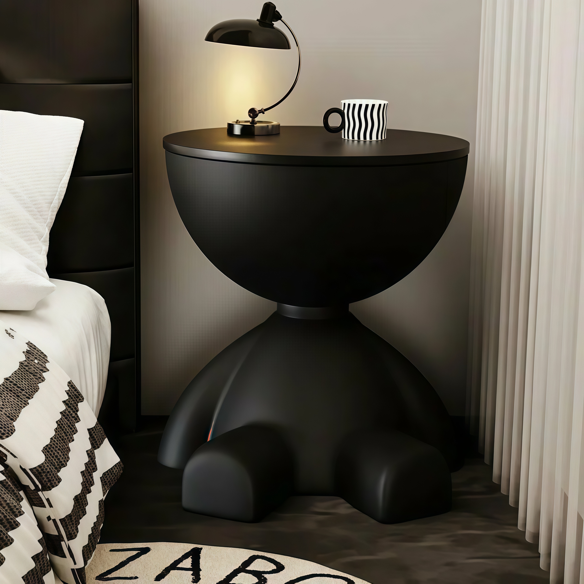 Журнальный стол Nova Home Textile, для спальни, приставной, 37x37x41 см, акрил, черный