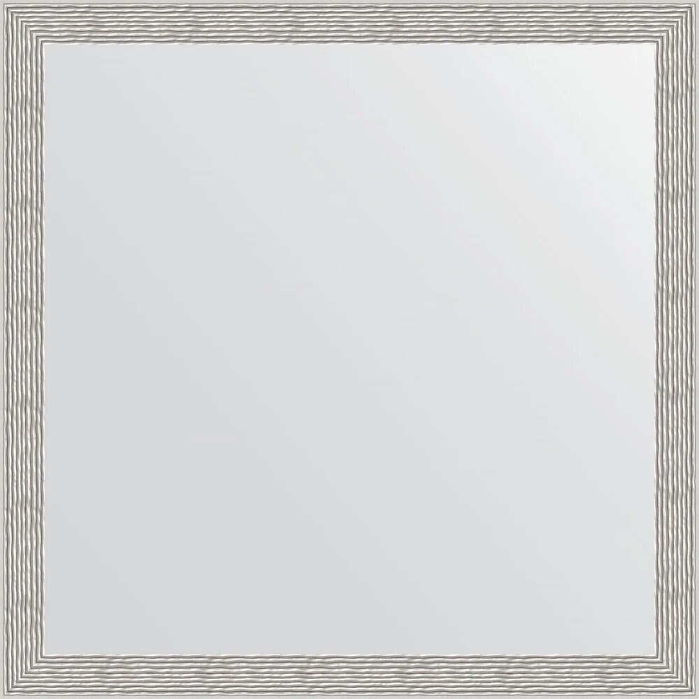 Зеркало EVOFORM в багетной раме - волна алюминий 46 mm (71x71 cm) 3230
