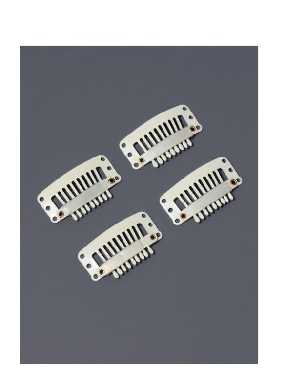 Зажимы для наращивания волос, набор - 4 шт, 3,2 (+-1) см, бежевые (10821105)