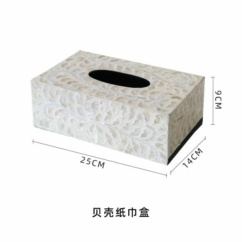 Декоративная коробка для салфеток из натуральной раковины, украшение для журнального столика в гостиной, коробка для хранения, креативная коробка для салфеток для дома, предмет декора для дома.