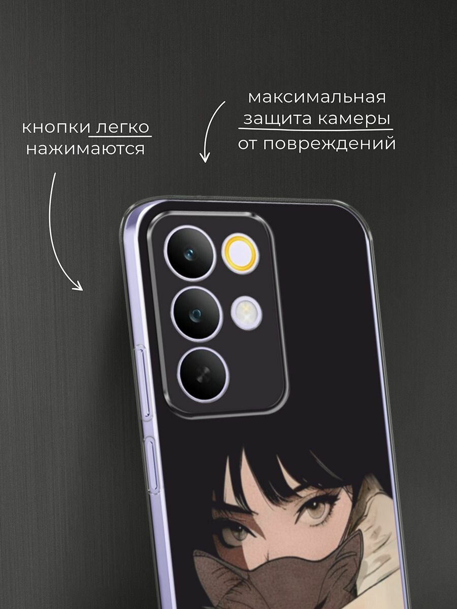 Чехол на Realme C85 / Реалми C85 с принтом Аниме девушка с котиком — фото 1