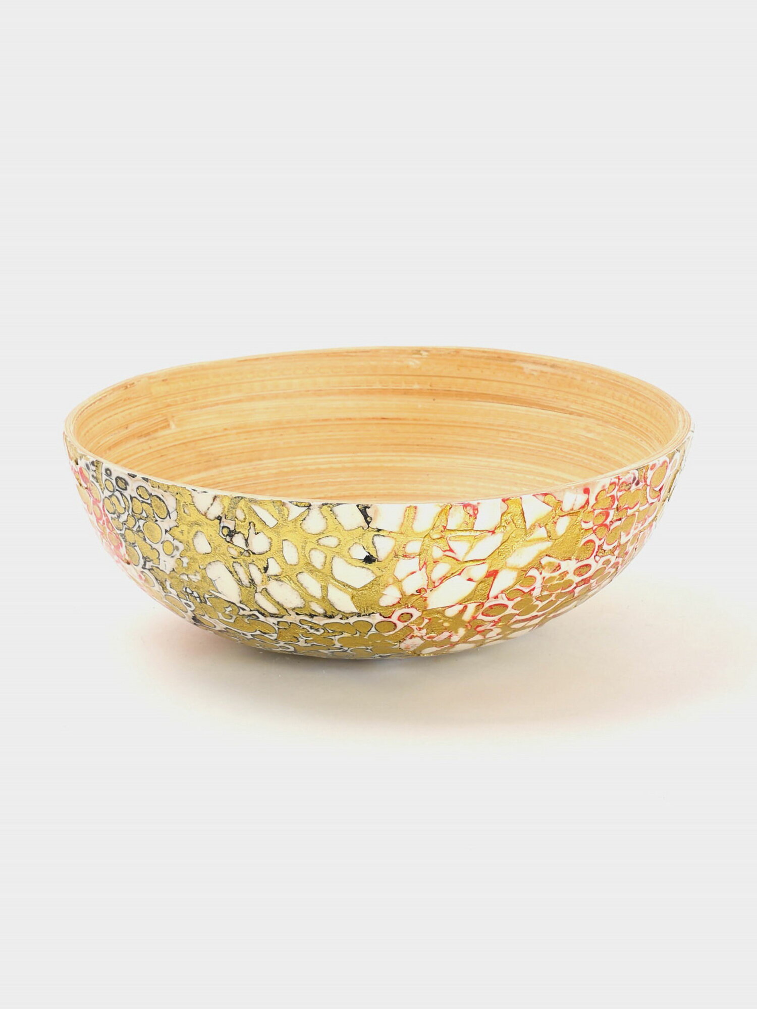Миска, 15x15x6 см, бамбук, текстура: гладкая, тематика: узоры