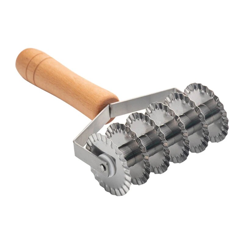 Решетка для теста из нержавеющей стали, роликовый резак с деревянной ручкой, лапша, печенье, десерт, пицца, хлеб, роликовый резак, нож, слайсер