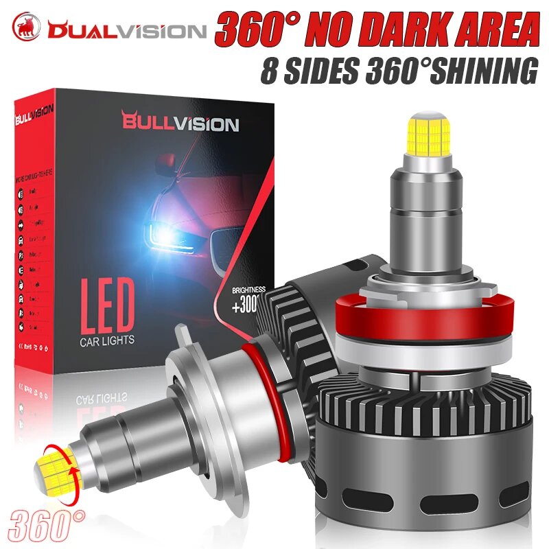 Dualvision H7 LED Canbus 360 H11 H1 H4 90000LM 320 Вт Автомобильная лампа для фар HB3 HB4 9005/HB3