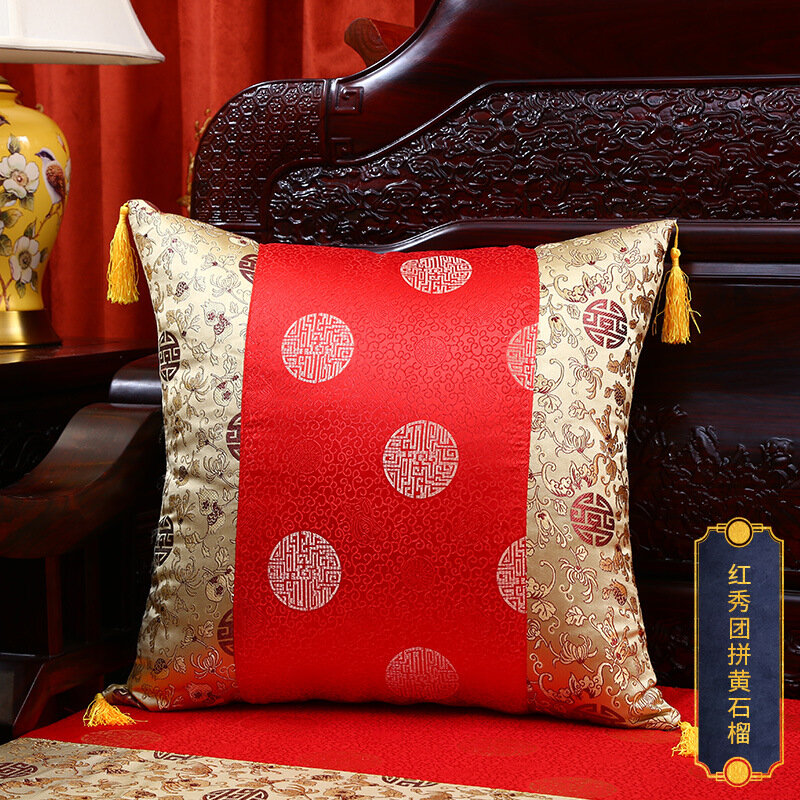 Новая подушка в китайском стиле, красная подушка для деревянного стула, подушка для дивана, подушка для окна, подушка для головы, подушка для спины, подушка для талии, чехол с узором дракона