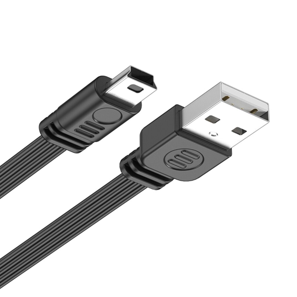 Плоский силиконовый кабель для передачи данных с прямой головкой 1USB к Mini USB-10 см