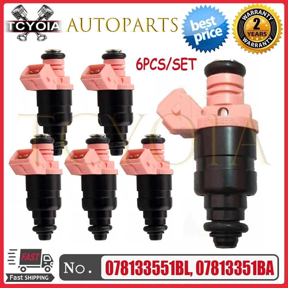 PEIVSO 6 шт. 078133551BL топливные форсунки 07813351BA 078 133 551 BL для Audi 2.7L V6 Turbo 2000-2005