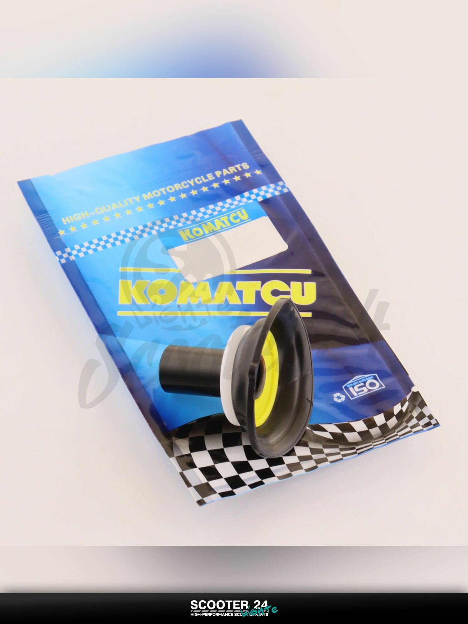 Мембрана карбюратора (с заслонкой) на китайский 4T мотоцикл и мопед GY6 с двигателем 50 ( 16 мм, основная) "KOMATCU"