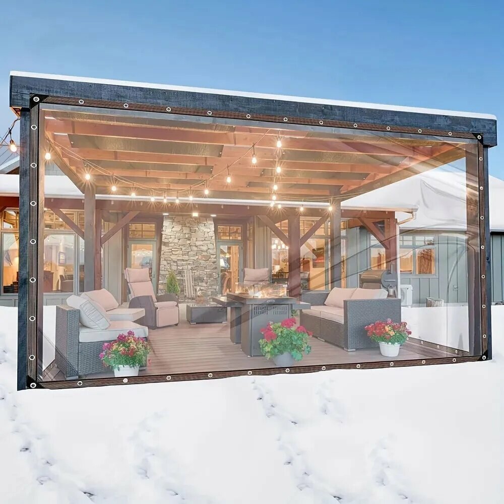 Прозрачный водонепроницаемый ПВХ тент для сада и террасы защита от дождя и ветра, универсальный навес для улицы