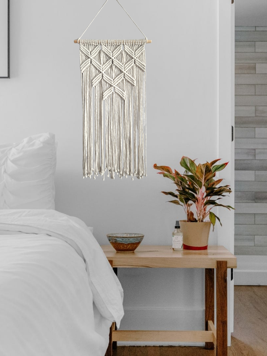 Панно ARANA.MK, макраме, ручная работа, 35x60 см, в интерьере