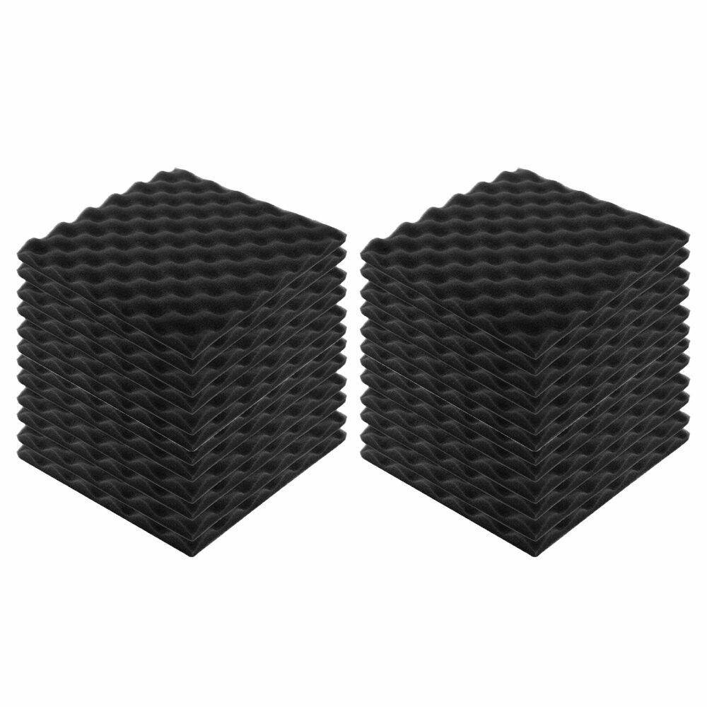 24 штуки шумопоглощающая пена для записи звука, звукоизоляционная губка для видеокабин, черный, красный, синий (выбор), 300*300*15мм, материал губка, упаковка 330*330*80мм, вес упаковки 432г