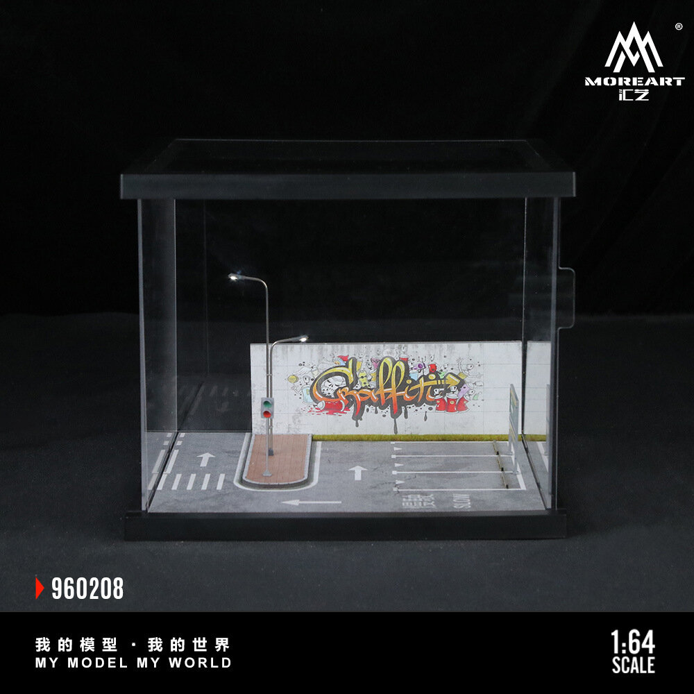 Уличная сцена с подсветкой, сборная серия модель 08, масштаб 1:64, с LED-подсветкой, коллекционный набор для любителей