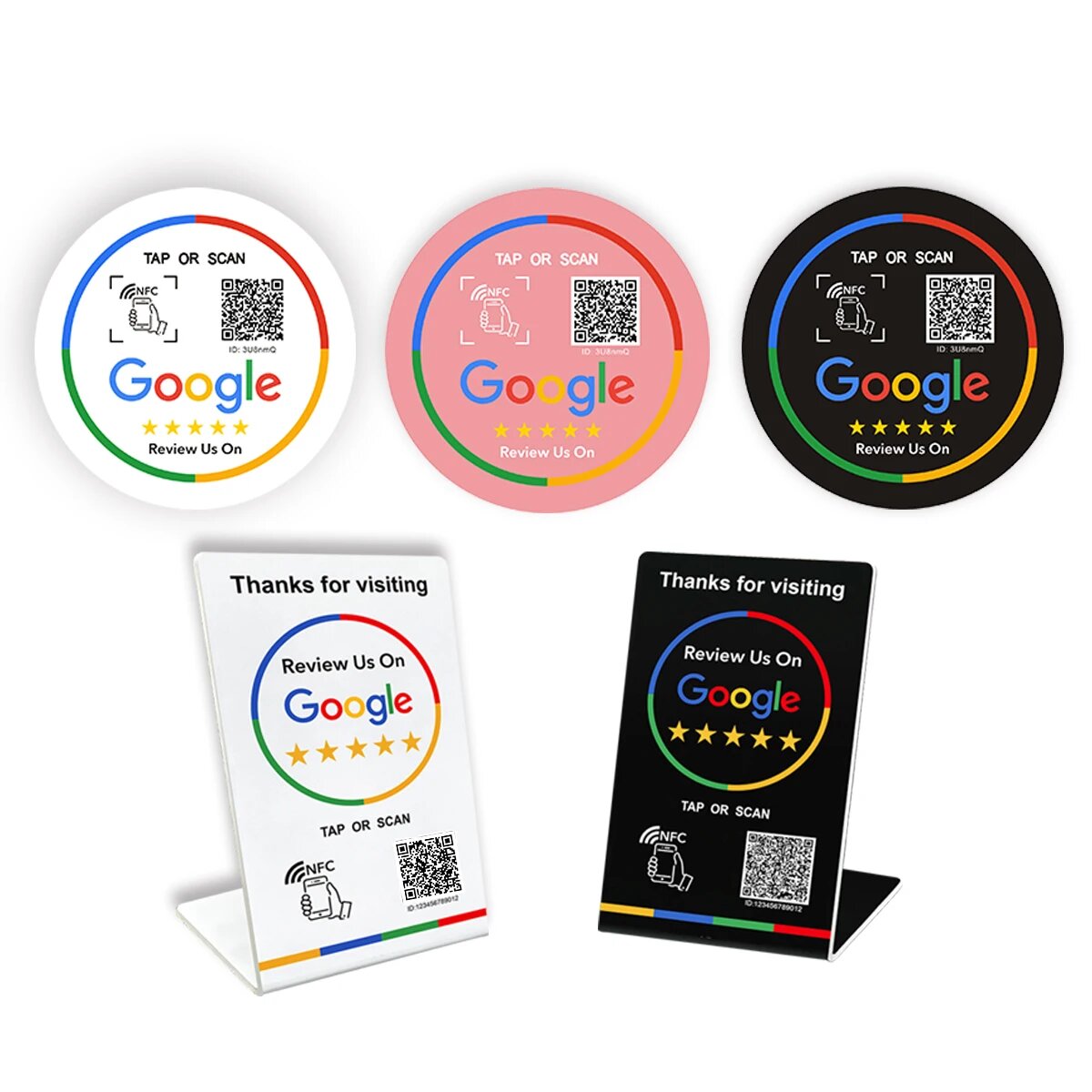 NFC-наклейка Google отзывы, 10см, черный — фото 1