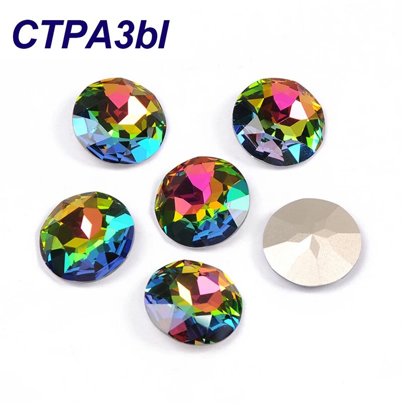 Большие круглые хрустальные стразы CTPA3bI 27 мм 27mm without Setting, Vitrail Medium