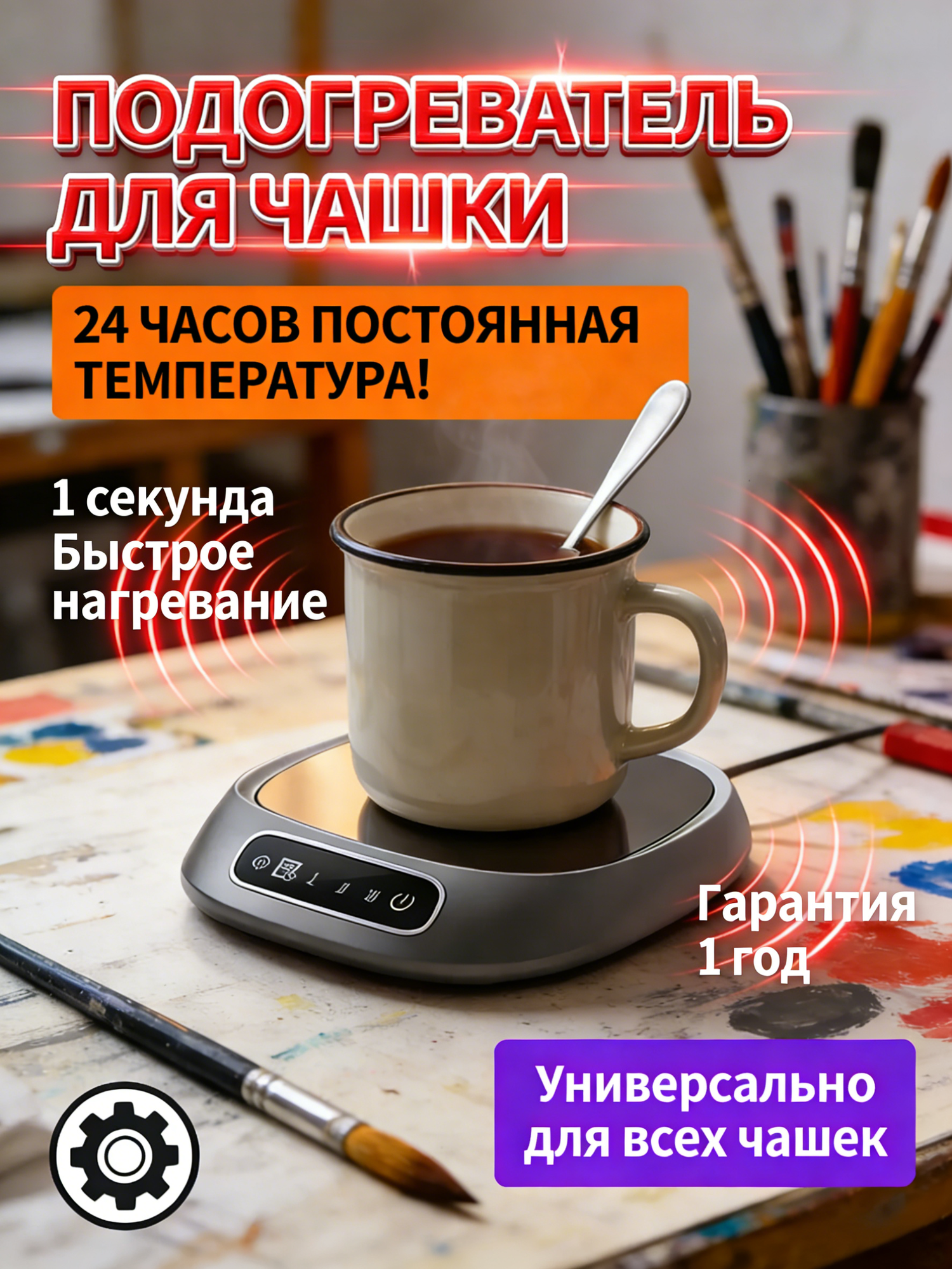 Подставка для подогрева кружки с чаем, кофе, молоком, напитками USB Термоподставка