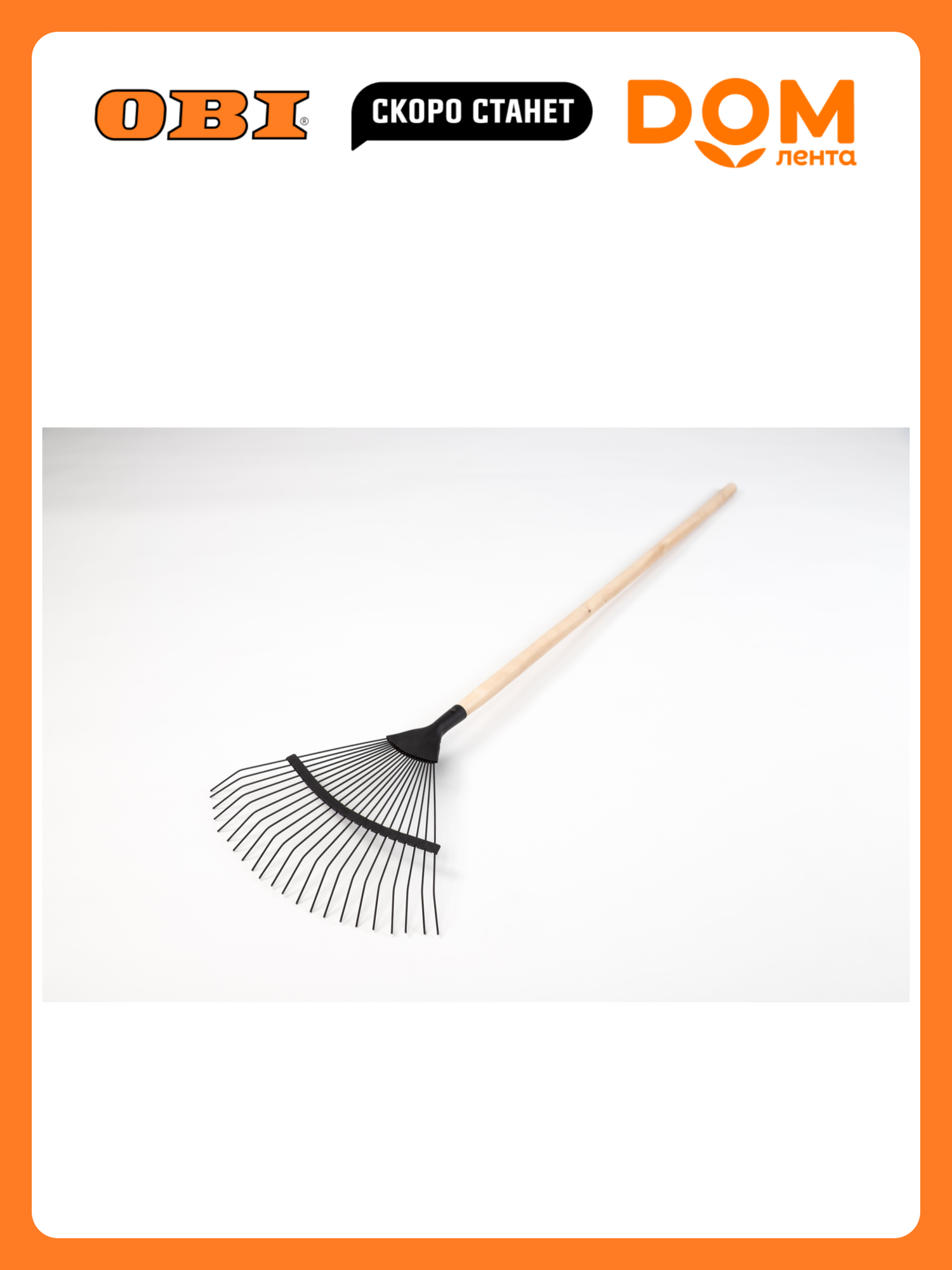 Грабли садовые Заря 305235, веерные, деревянные, 22 зубца, длина 153 см, черные