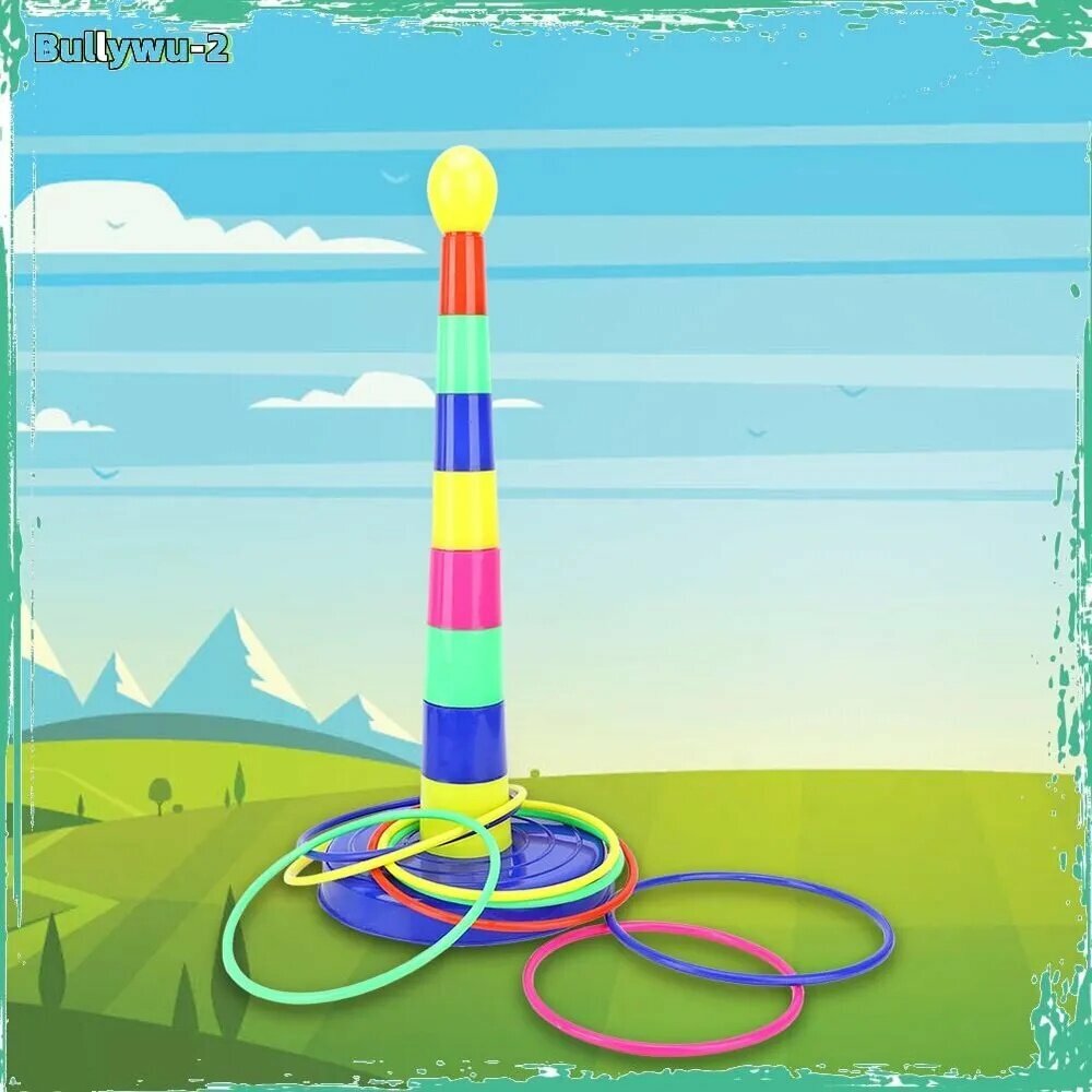 Ring Toss, развивающая игра для детей, 8 наборов колец с цветными столбиками для родителей и детей