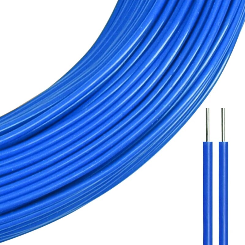 Одножильный посеребренный медный провод FEP изоляция 0.06-1 мм HiFi аудио кабель для наушников 30AWG Sq0.06mm, Blue, 1 meter
