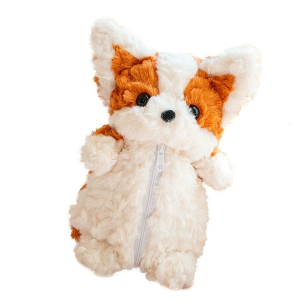 Плюшевый пенал в виде корги, Оранжевый цвет