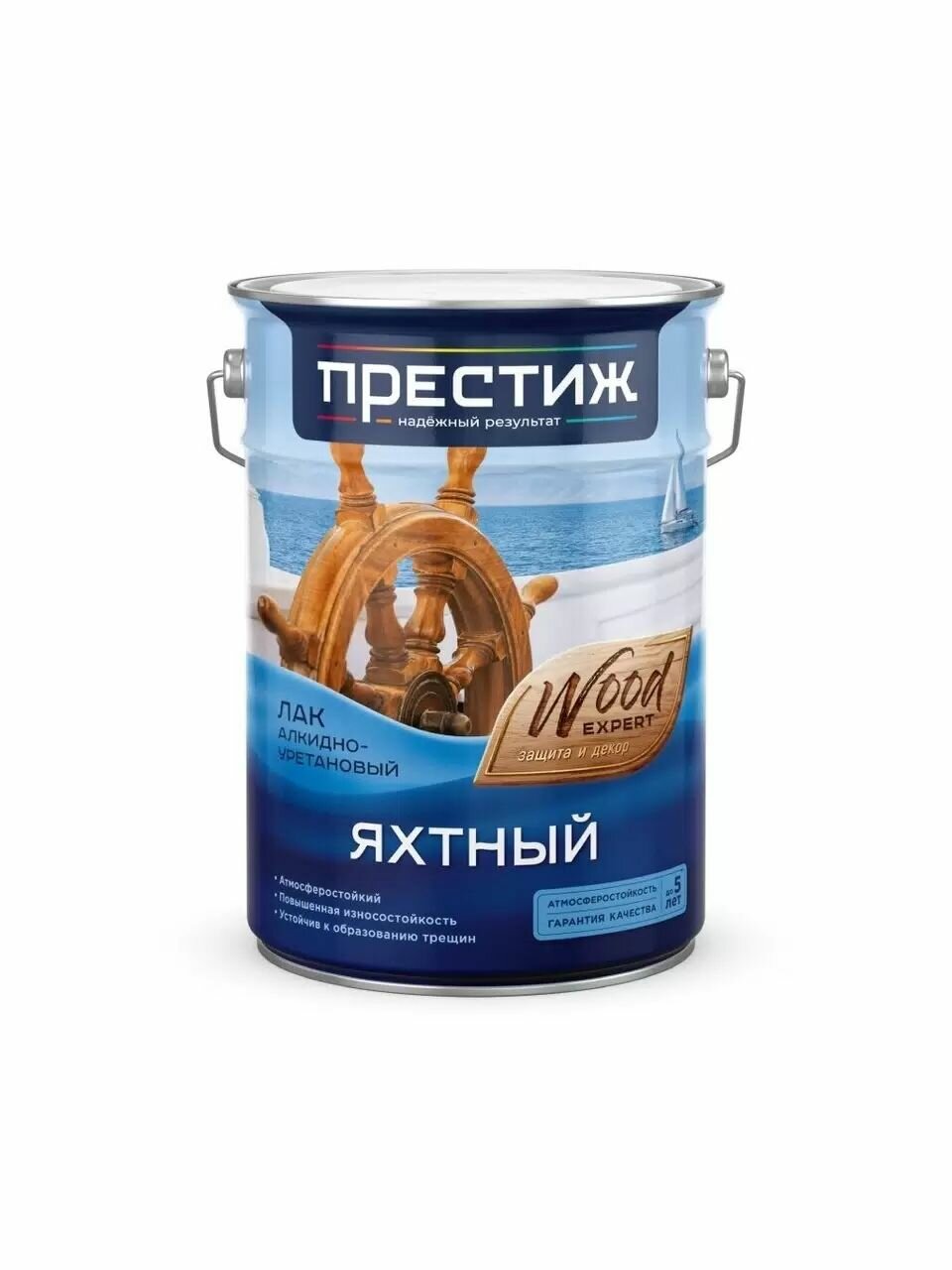 Лак яхтный Престиж матовый, алкидно-уретановый, для внутренних и наружных работ, 10 л
