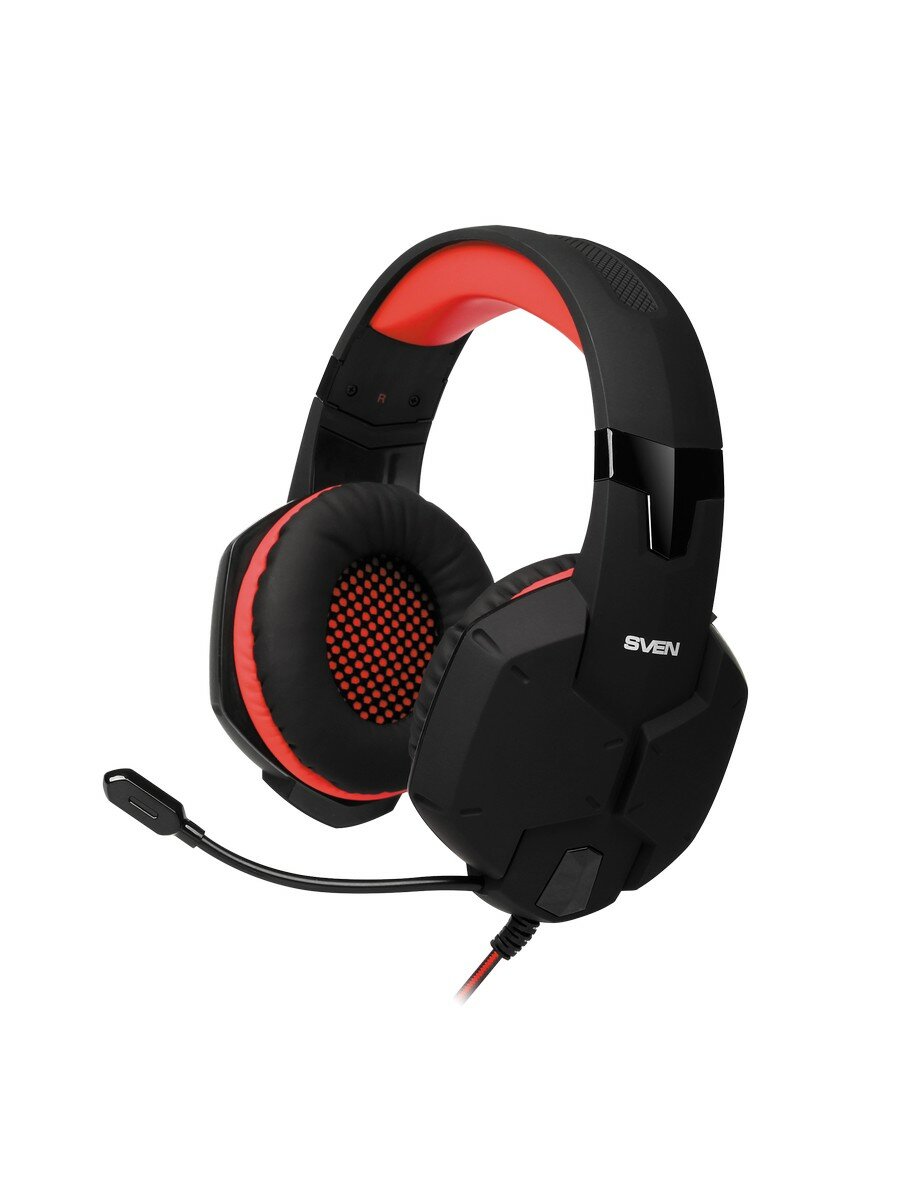 Гарнитура игровая проводная SVEN AP-G988MV black/red (2xJack 3.5mm, кабель 1.2м) (SV-014797)