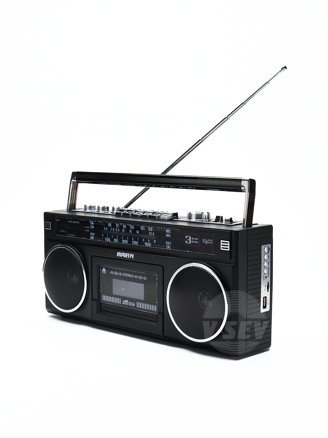 Кассетная магнитола с Bluetooth, USB и microSD HS-2501BT