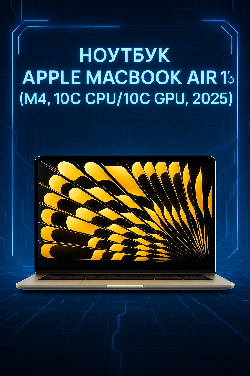 Ноутбук Apple MacBook Air 13 (M4, 10C CPU/10C GPU, 2025), 16 ГБ, 512 ГБ SSD, Starlight (сияющая звезда)