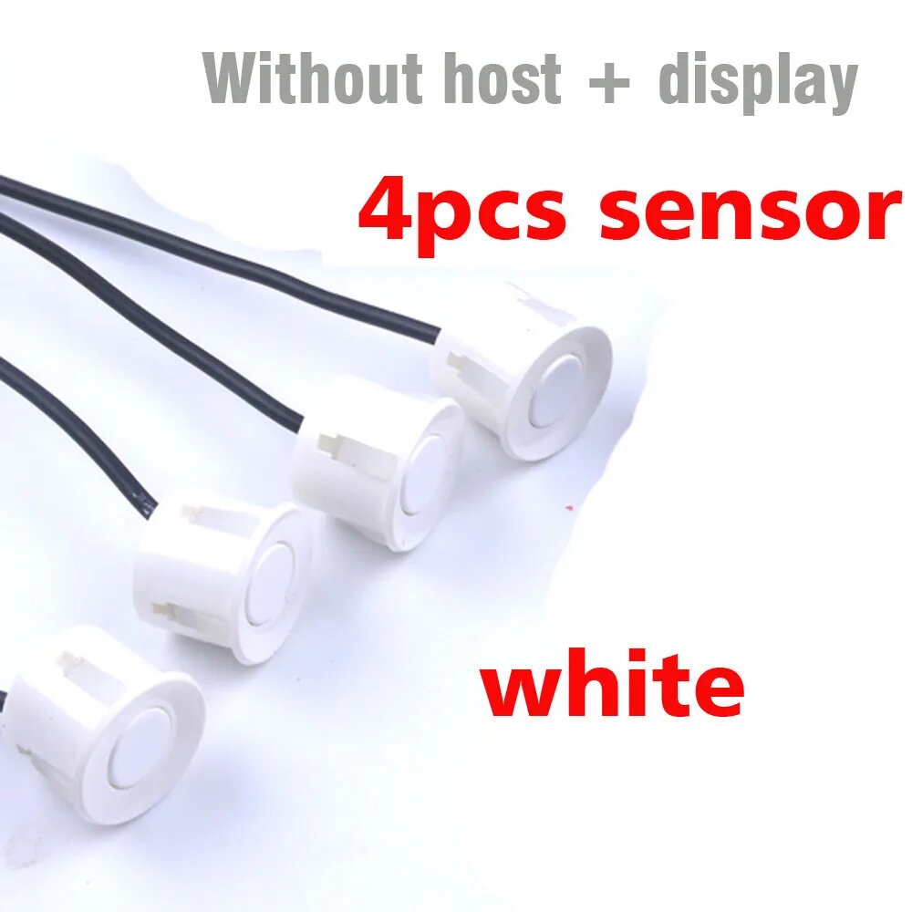 Автомобильная система заднего хода, с 4 датчиками white