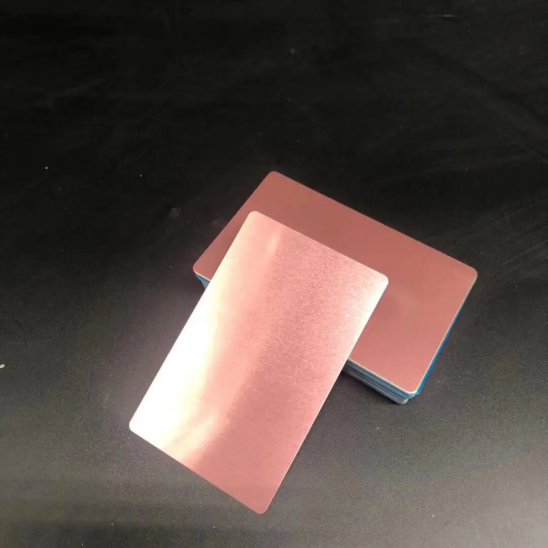 100 шт. металлические визитные карточки PLLCUTE Розовый, Rose Gold