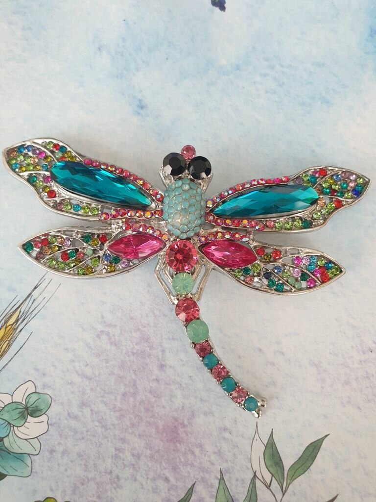 Брошь, стразы, кристалл