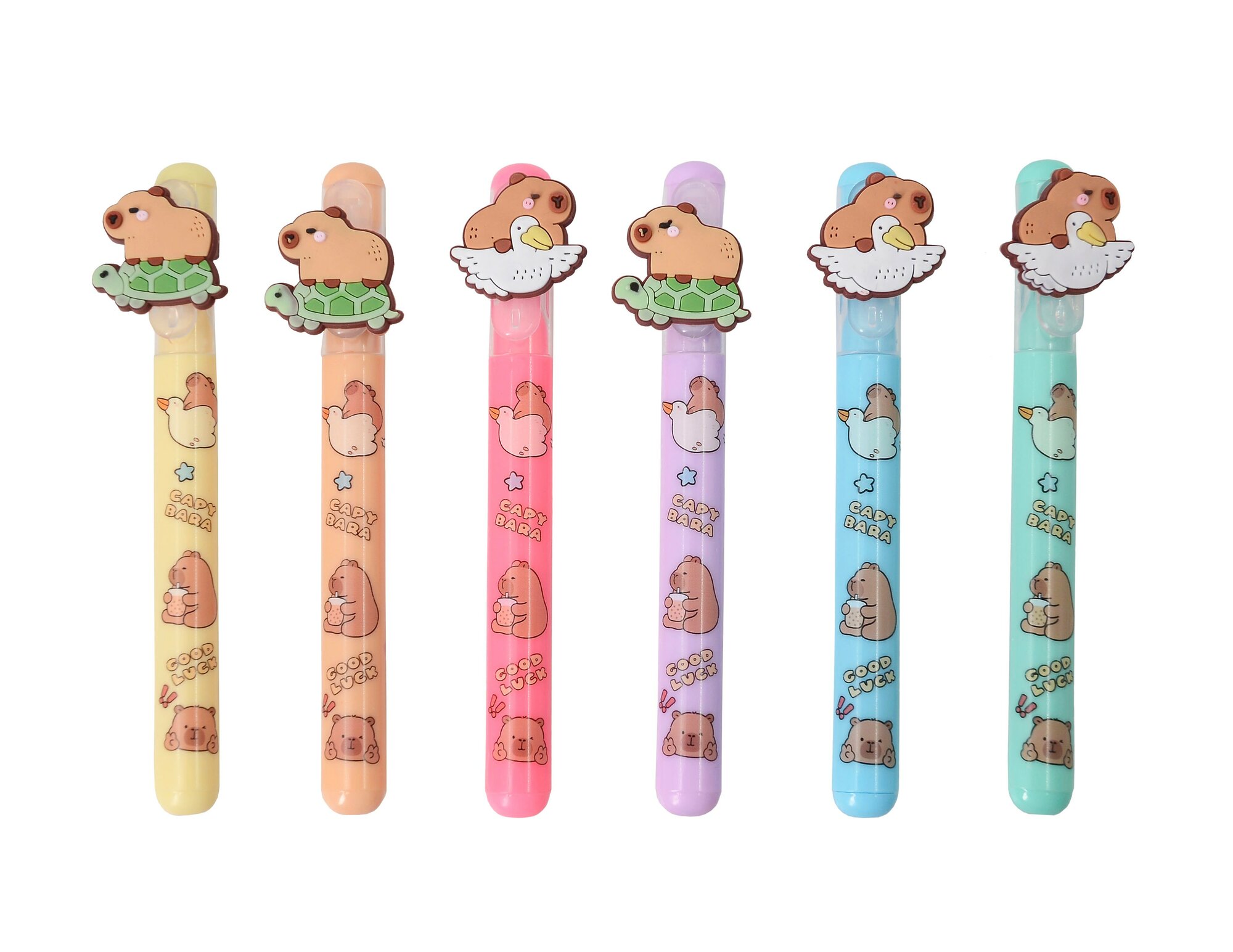 Текстовыделитель "Капибара" пастель, ассорти