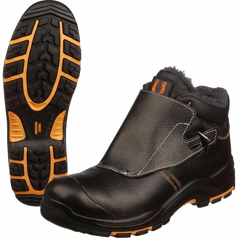 Ботинки сварщика утепленные Perfect Protection черные ПУ-нитрил из натуральной кожи с композитным подноском размер 42