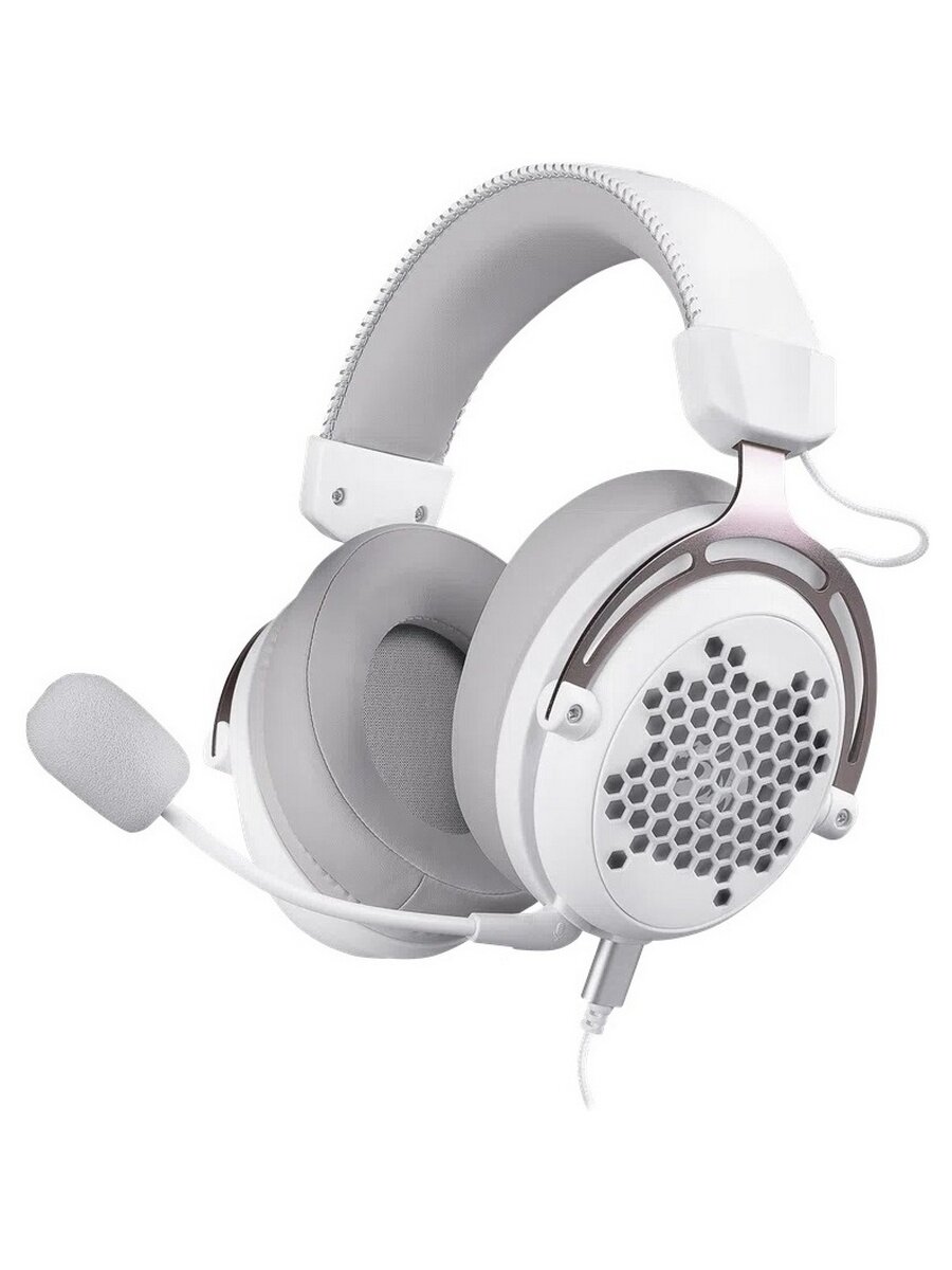 Гарнитура игровая проводная DEFENDER Diomedes white (Jack 3.5mm, USB, длина кабеля 1,8м, Redragon) (71911)