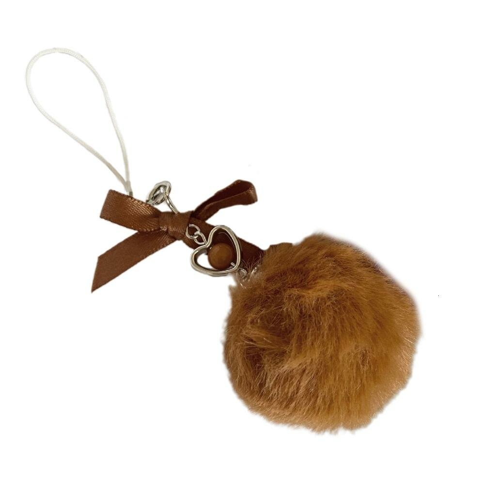 Плюшевый брелок-шарик, Коричневый