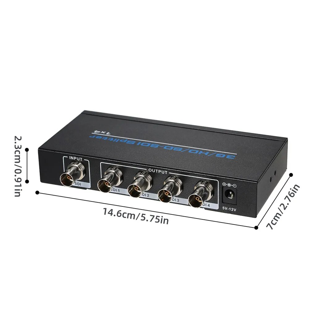 Разветвитель 3G/HD/SD_SDI 1x4 Wazutik BNC порты для видеосигнала — фото 1