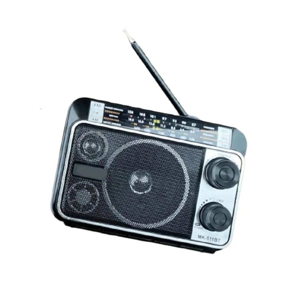 Магнитола MK-511BT портативная, Bluetooth, черная, с телескопической антенной