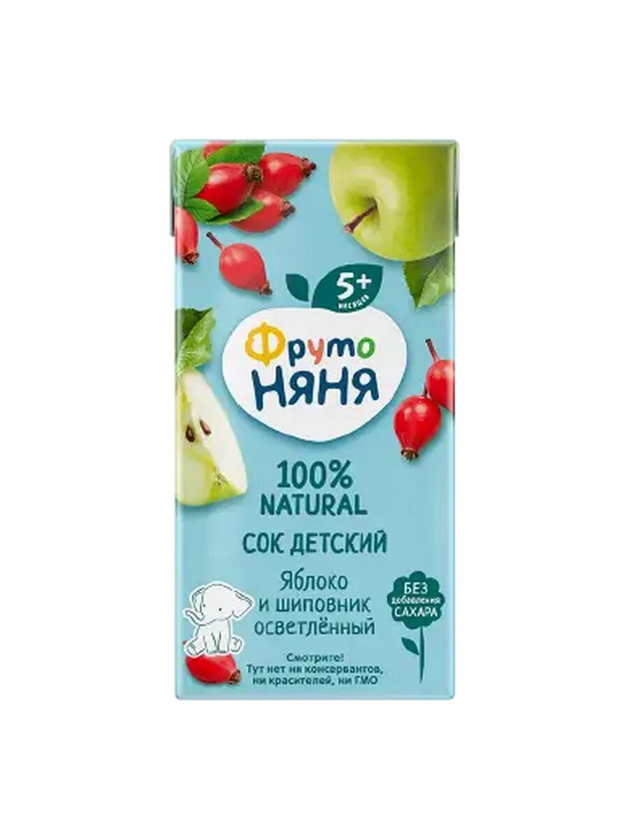 ФрутоНяня Сок яблоко/шиповник осветленный 200мл Р52042