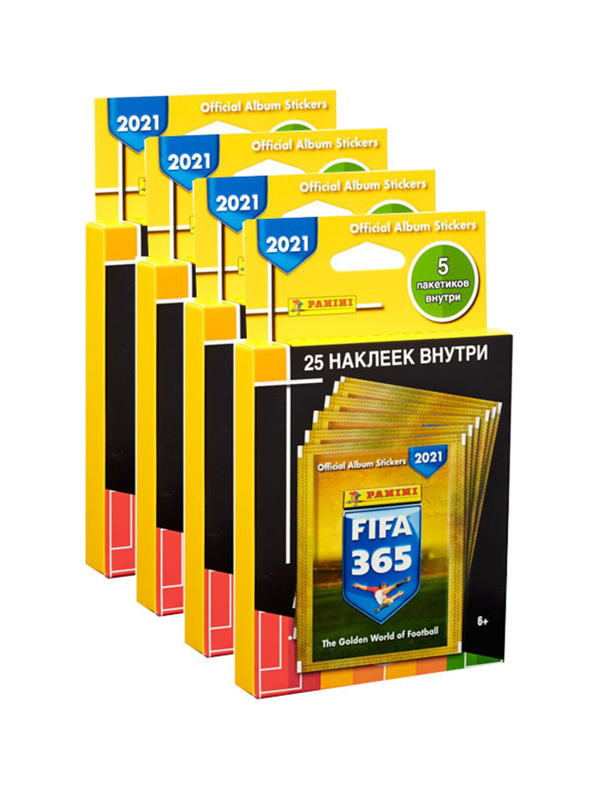 Наклейки для коллекционирования Panini FIFA 365-2021, 4 блистера - 100 наклеек