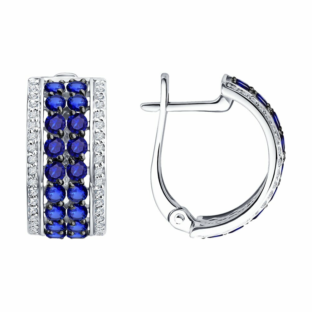 Серьги, белое золото, 585 проба