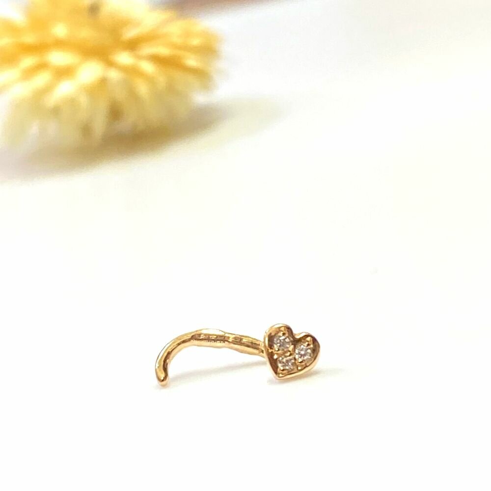 Пирсинг в нос, красное золото, 585 проба