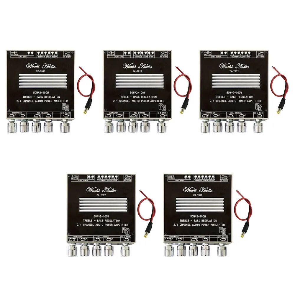 5x -TB22 2.1-Канальная Плата Усилителя Bluetooth 5.1 С Корпусом + Кабель Постоянного Тока