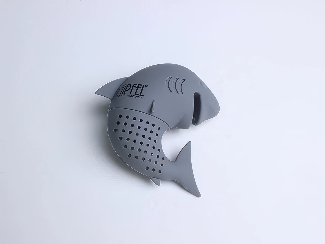 Ситечко для чая Gipfel Shark 5754, 9.5x4x3 см, силикон, серый
