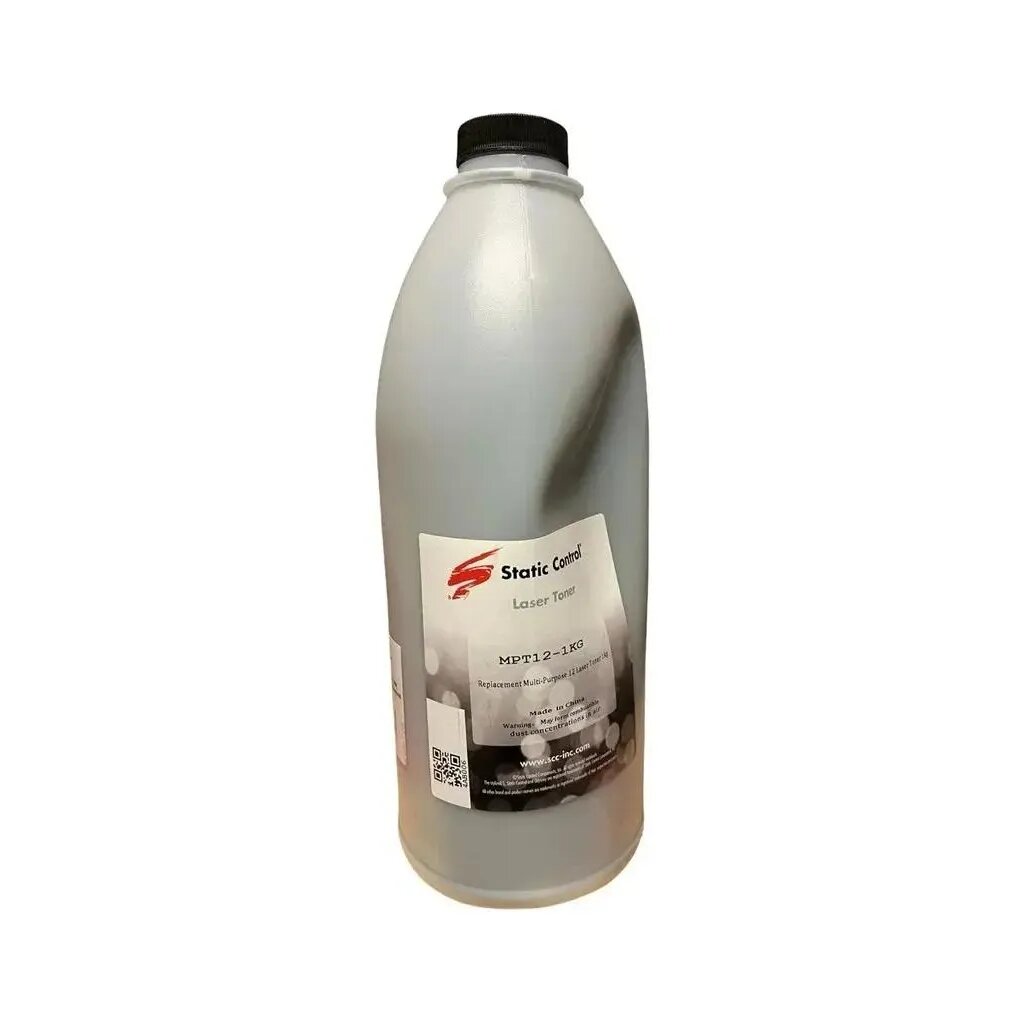 Тонер STATIC CONTROL MPT12-1KG, для НР P1010/1160/1320, черный, 1000грамм, флакон