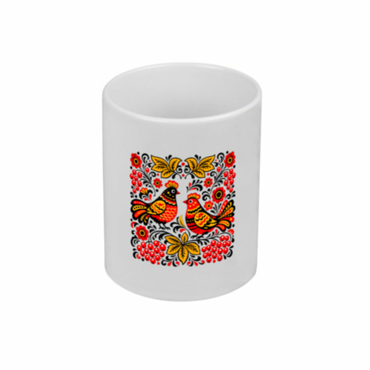 Кружка «Хохлома - русский традиционный узор оберег» (белый)