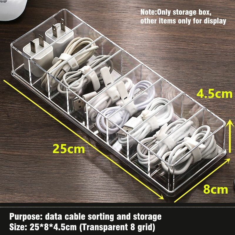Пенал прозрачный пластиковый ящик для хранения кабелей