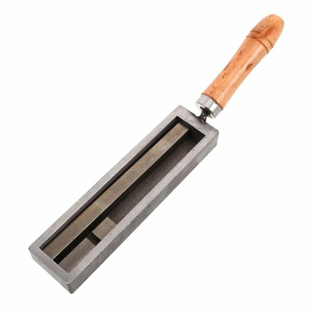 Форма для литья металла из железа с деревянной ручкой, для изготовления ювелирных изделий, с масляным желобом