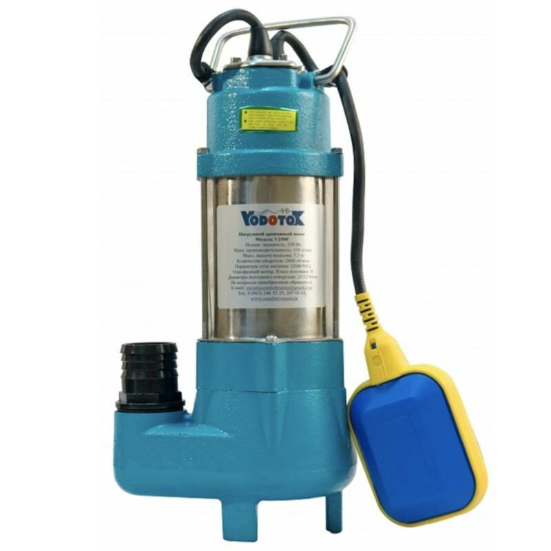 Насос погружной канализационный, бренд "Vodotok", модель НФП-13м³/ч-8м-1100Вт
